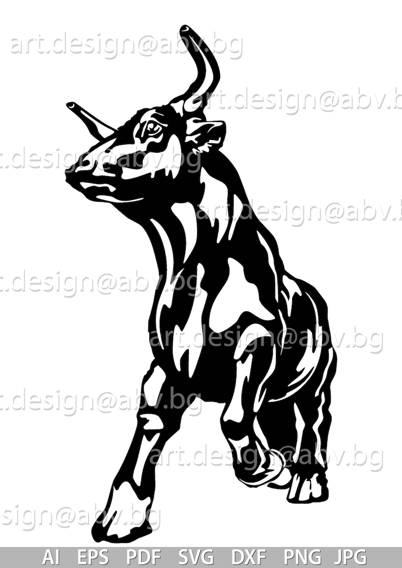 Vector BULL Ai Eps Pdf Svg Dxf Png Jpg Image Graphic - Etsy