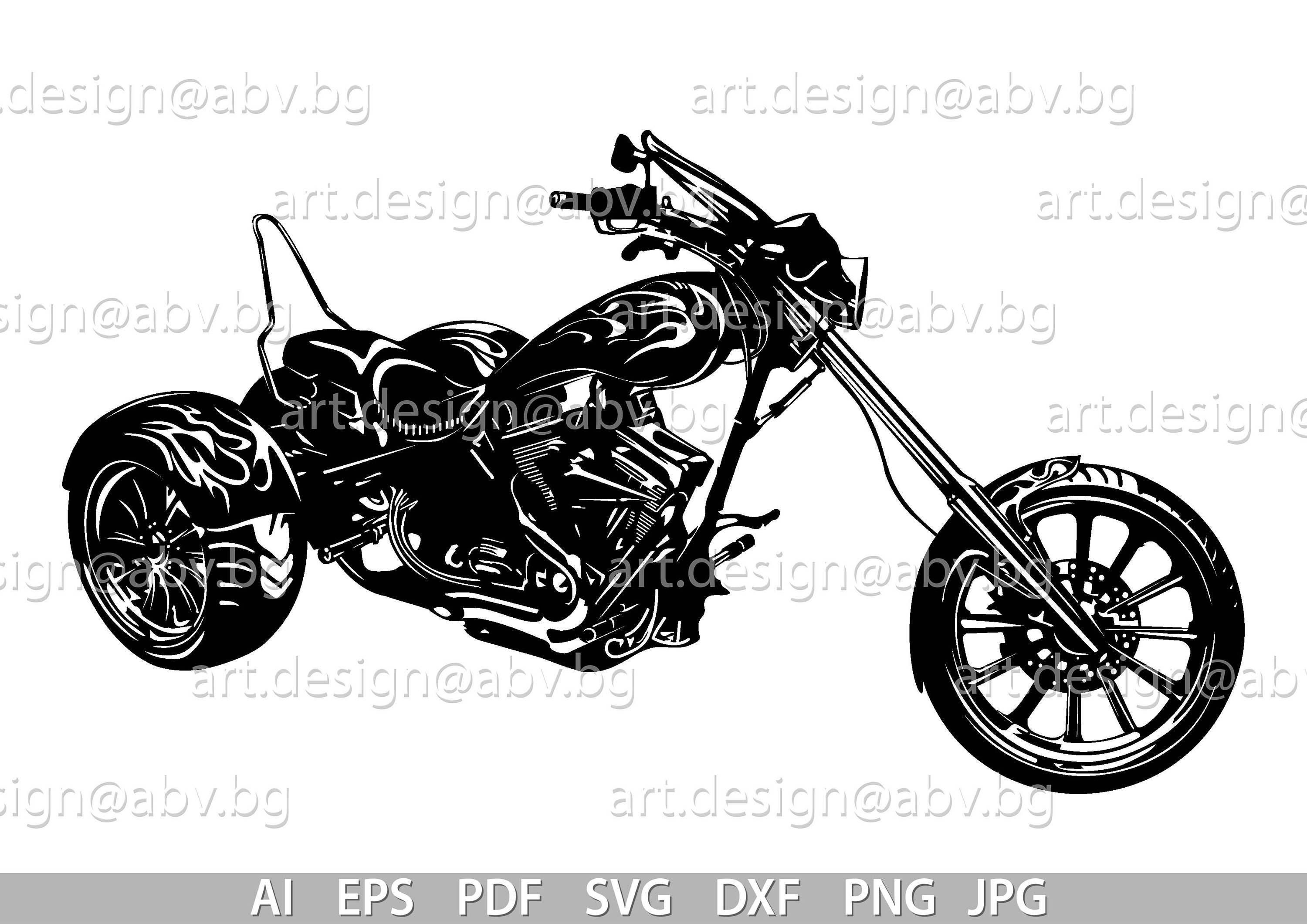 Vector TRIKE MOTORCYCLE Ai Eps Pdf PNG Svg Dxf Jpg - Etsy UK