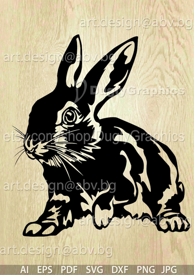 Vector RABBIT Body AI Eps PNG Pdf Svg Dxf Jpg Download Digital - Etsy