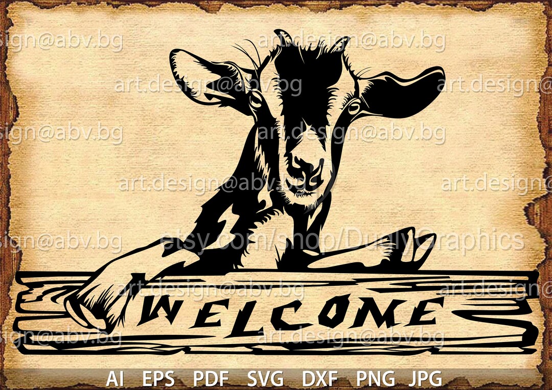 Vector GOAT With Horns, Welcome, AI, PNG, Eps, Pdf, Svg, Dxf, Jpg ...