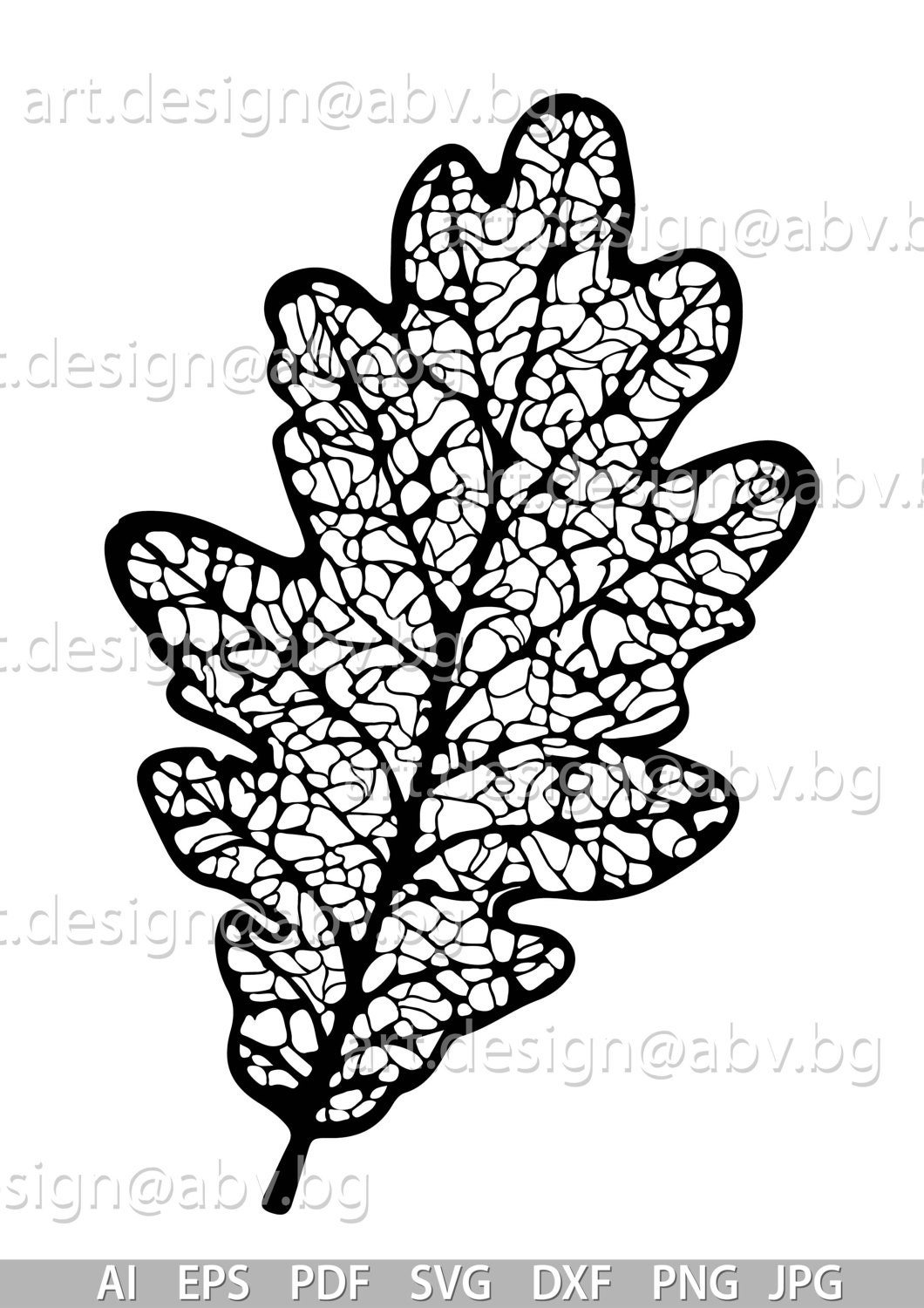 Vector OAK LEAF AI Png Pdf Eps Svg Dxf Jpg Download - Etsy UK