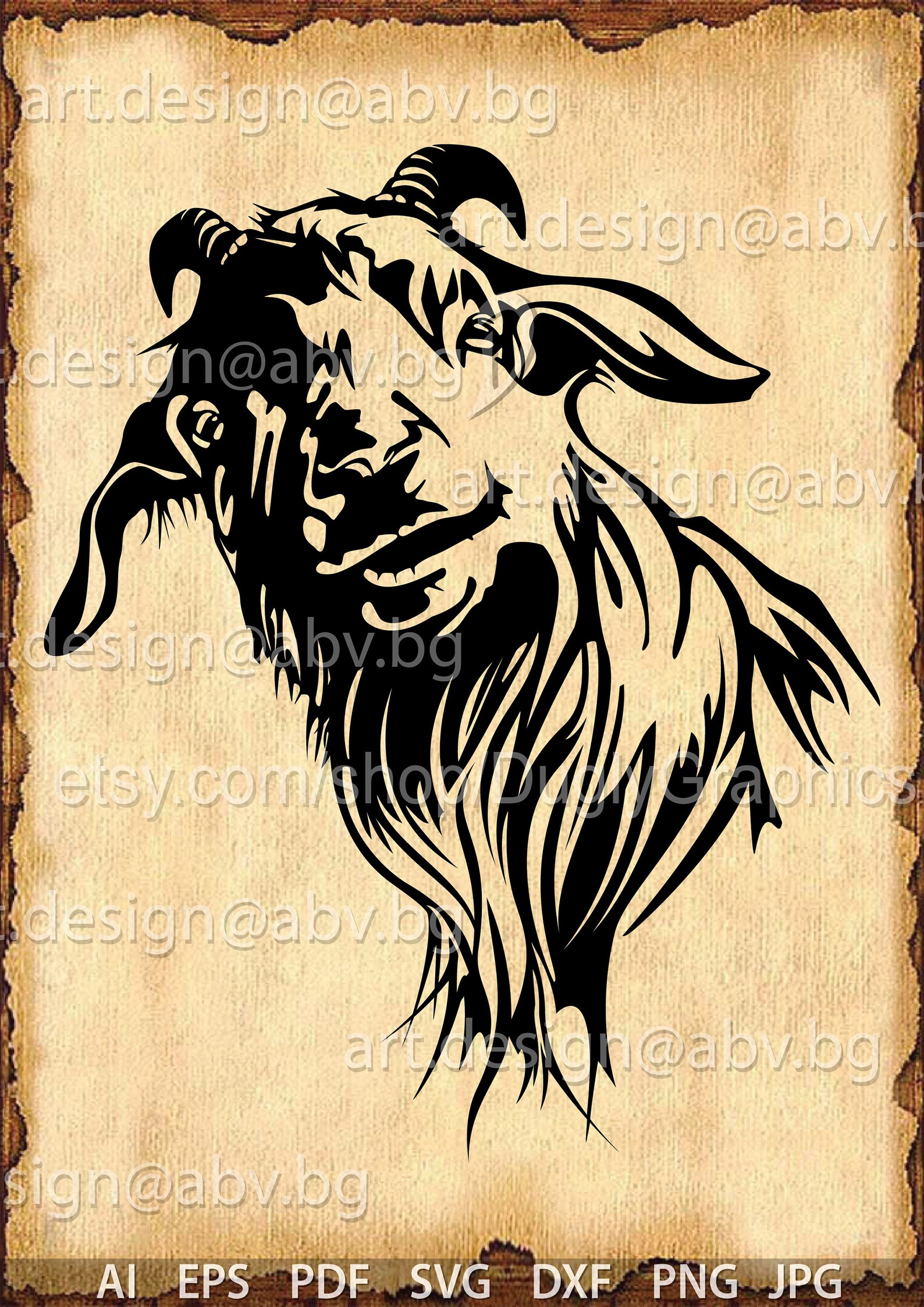 Vector GOAT Head AI PNG Eps Pdf Svg Dxf Jpg Instant - Etsy