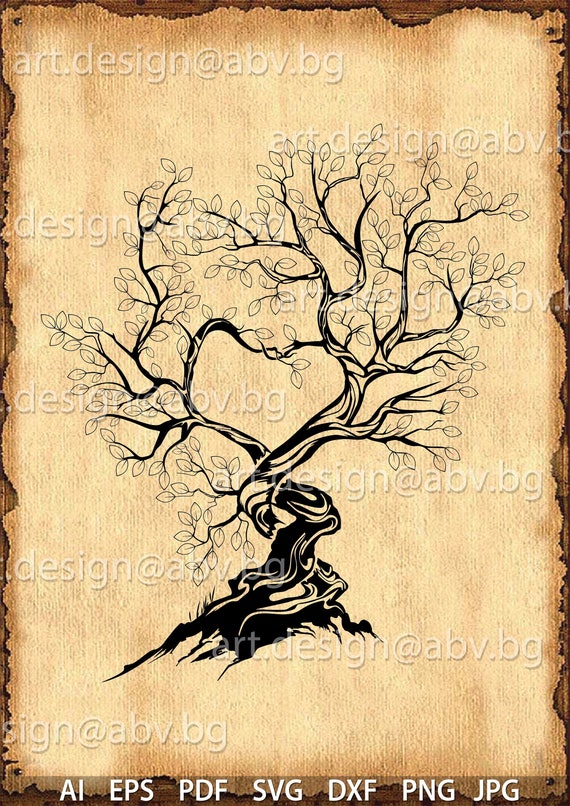 Vector WEDDING TREE Ai Eps Pdf PNG Svg Dxf Jpg Image | Etsy