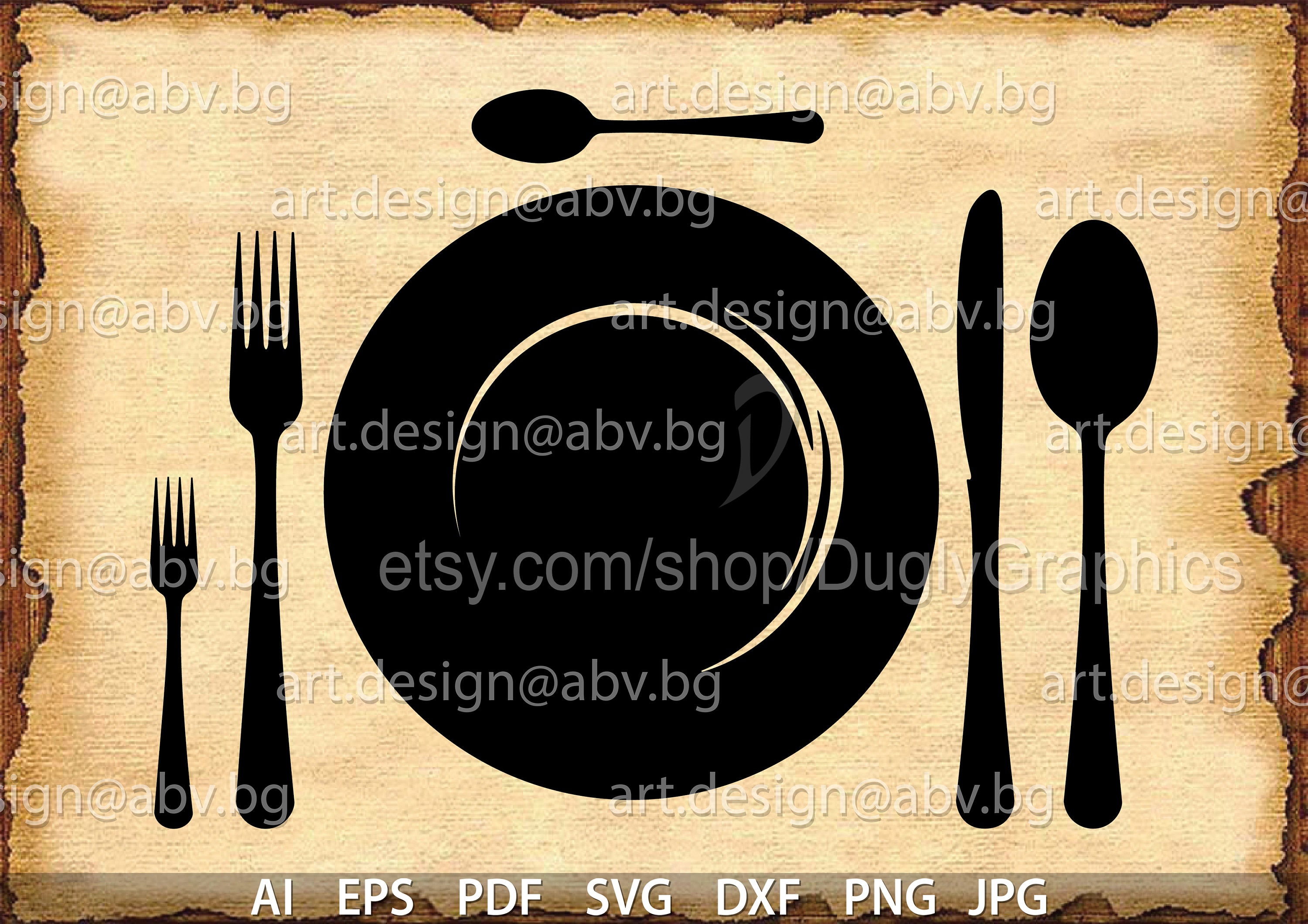 Plate Fork Spoon Art