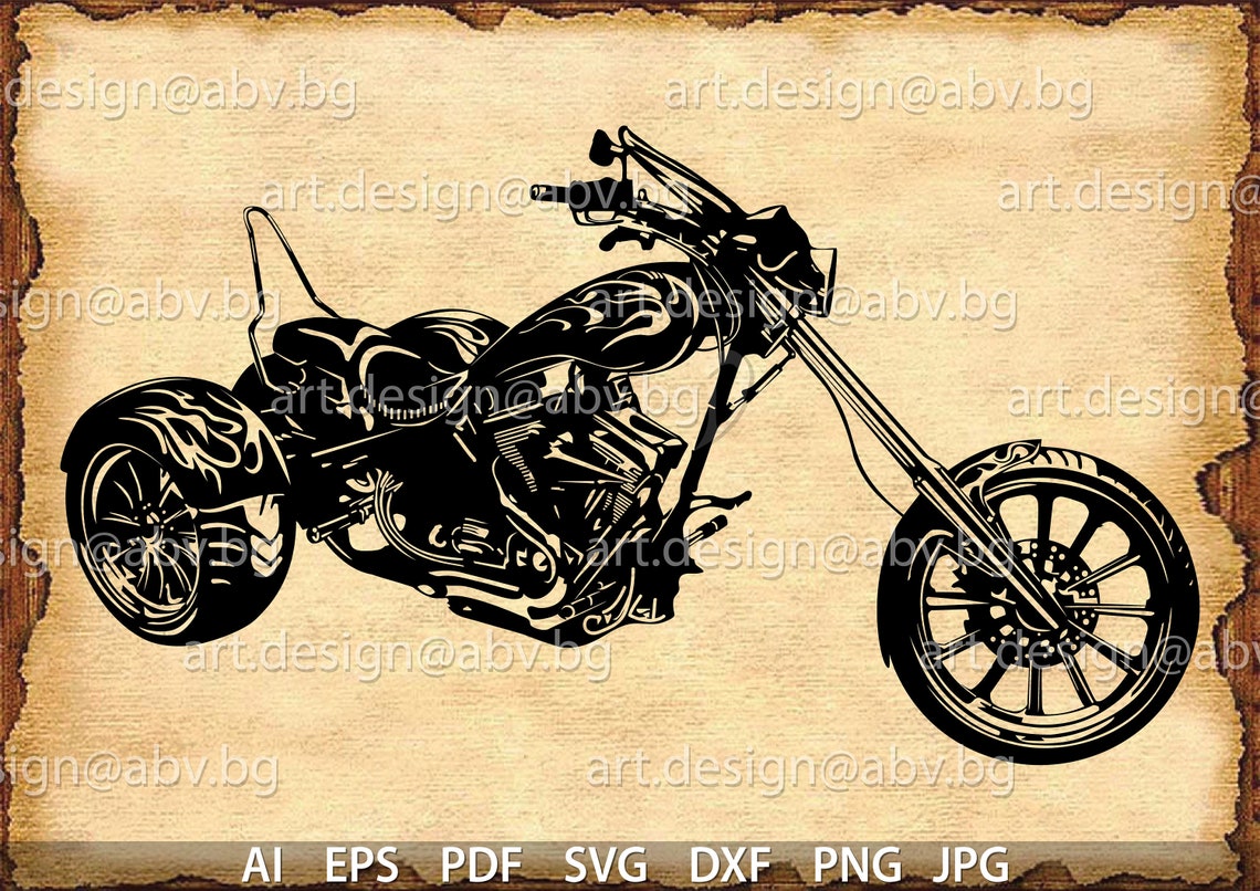 Vector TRIKE MOTORCYCLE Ai Eps Pdf PNG Svg Dxf Jpg | Etsy