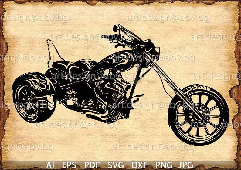 Vector TRIKE MOTORCYCLE Ai Eps Pdf PNG Svg Dxf Jpg | Etsy