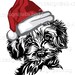 Vector DOG With Christmas Hat Goldendoodle Svg Pet Head AI - Etsy