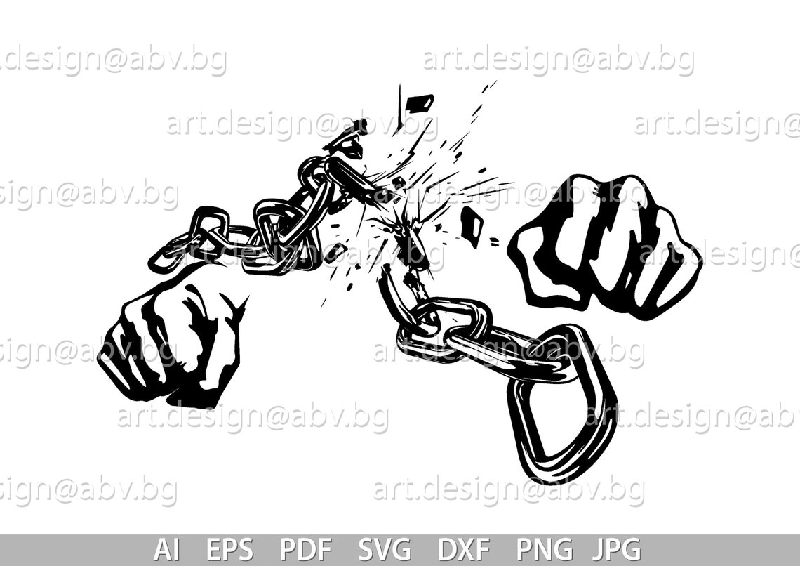 Vector BROKEN CHAINS AI Eps Svg Dxf Pdf Png Jpg - Etsy