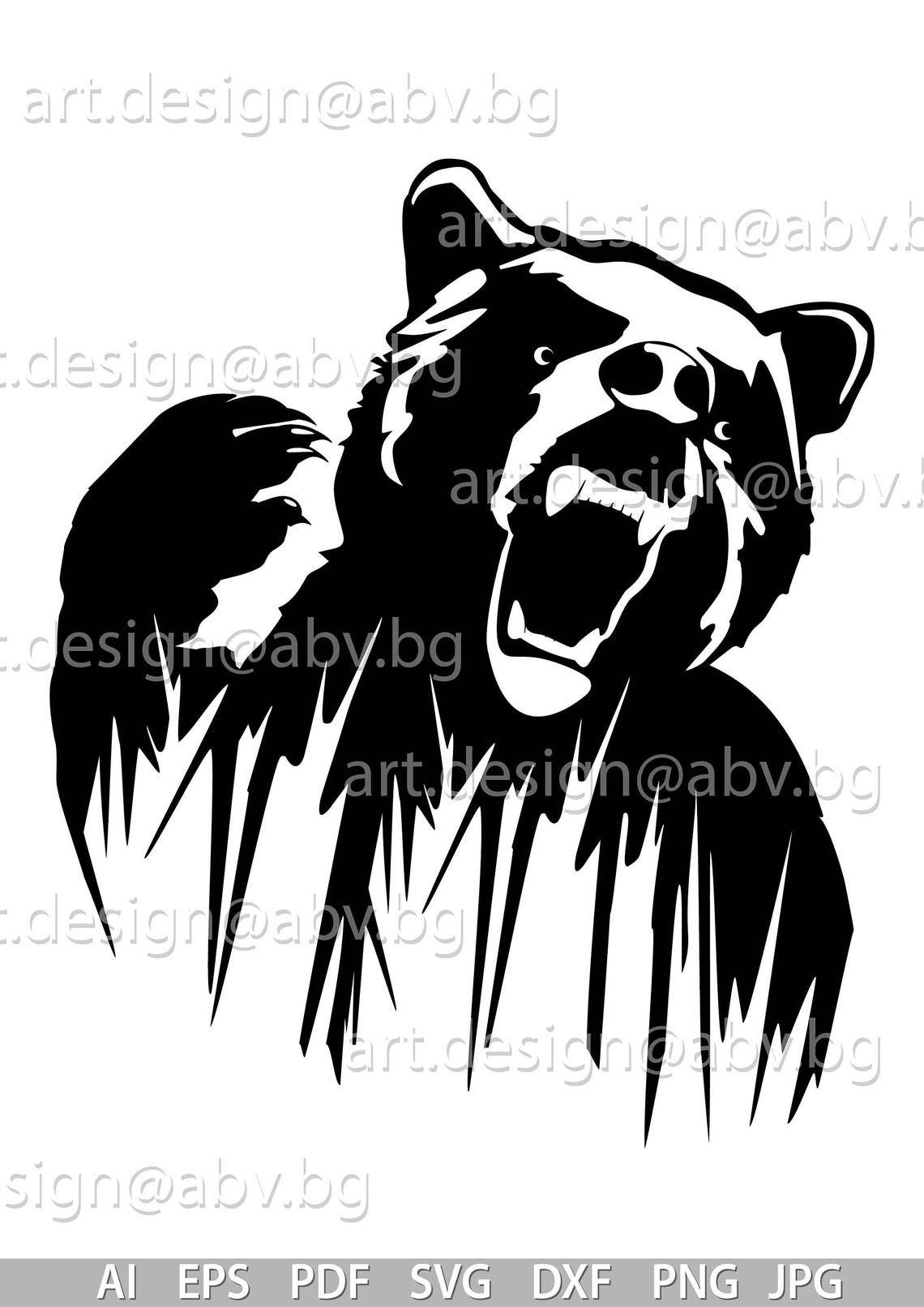 Vector BEAR AI Eps Pdf Svg Dxf Png Jpg Instant | Etsy