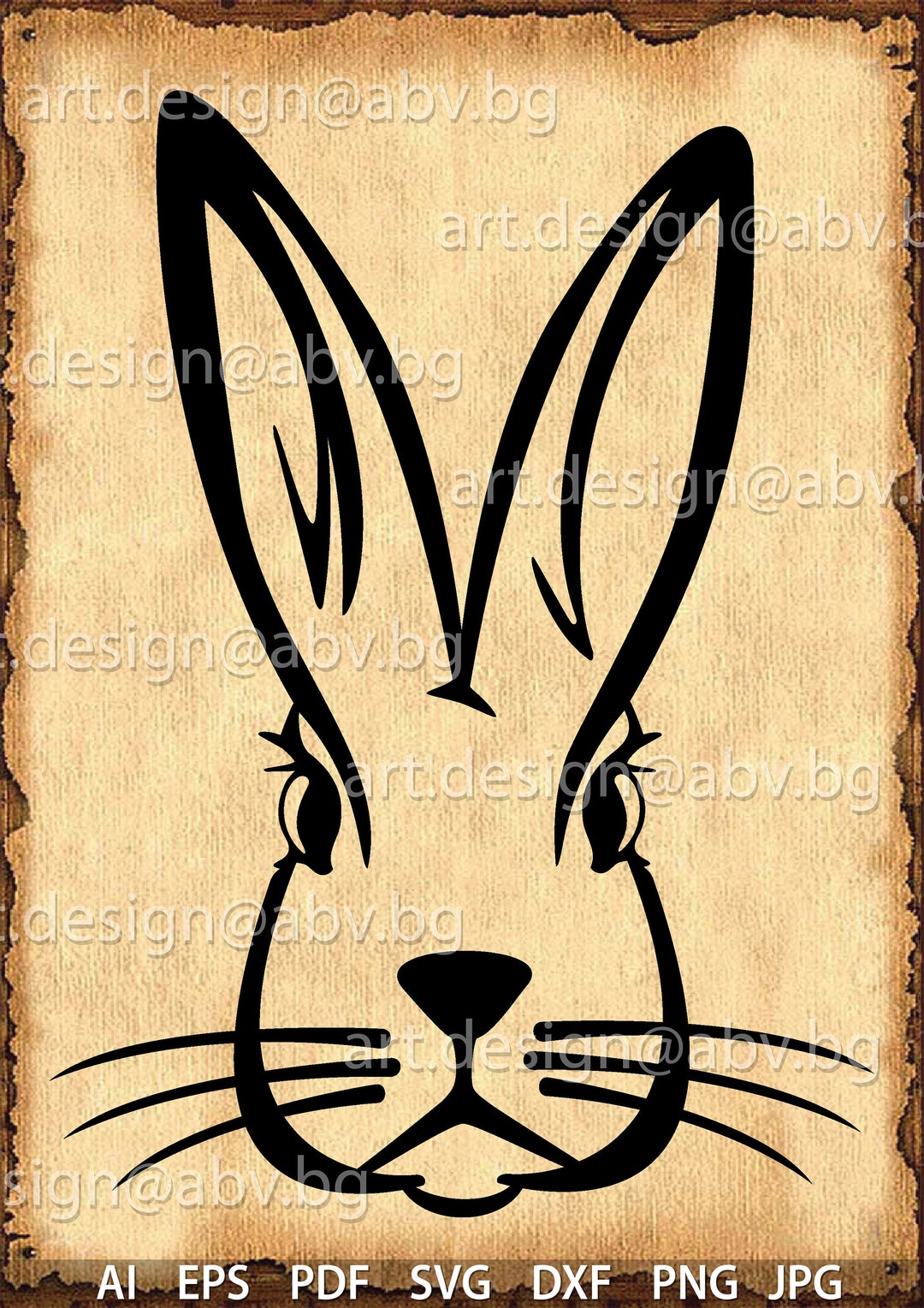 Kaninchen Vektorbild, AI eps png pdf svg dxf jpg (Digitaler Download ...