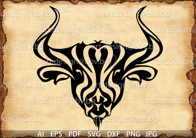 Vector BULL Head Ai Eps Pdf Svg Dxf Png Jpg Image | Etsy