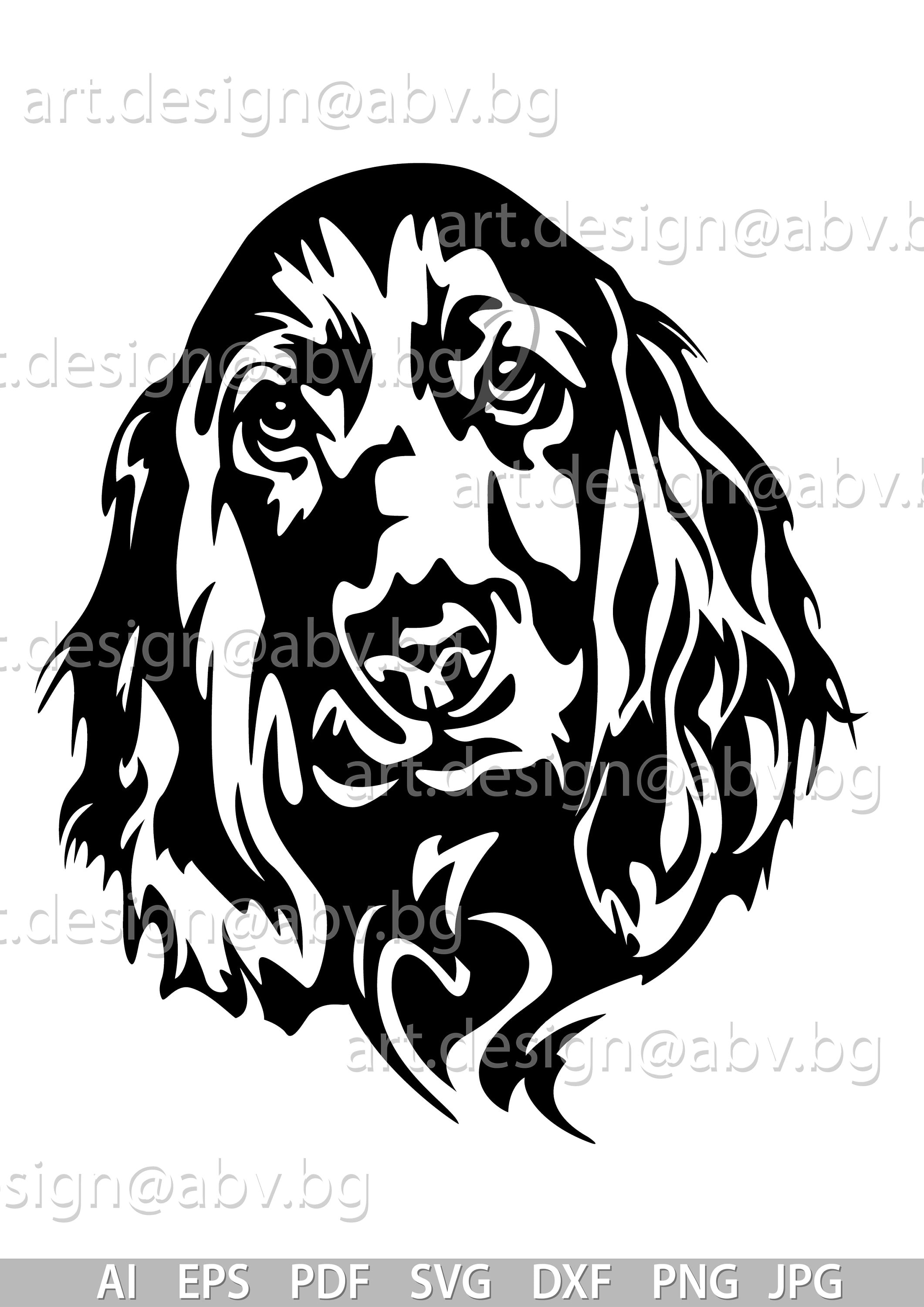 Vector COCKER SPANIEL dog head pet ai eps SVG dxf pdf | Etsy