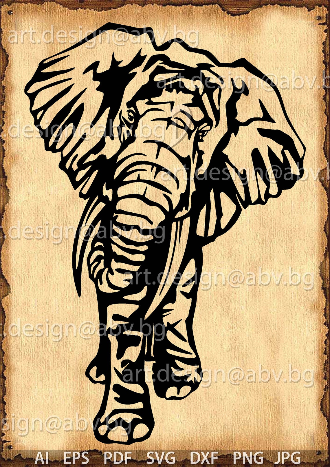 Vector ELEPHANT AI Eps Pdf Svg Dxf Png Jpg Download - Etsy