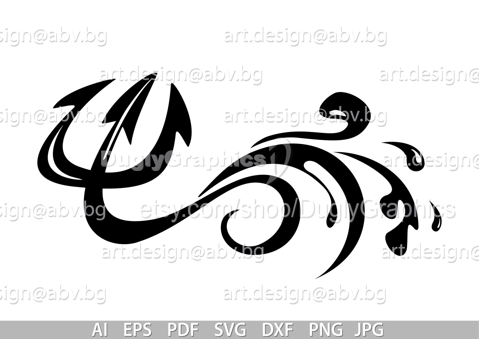 Trident Wave Vector Graphic: Infinity Design (digital Download) - Etsy