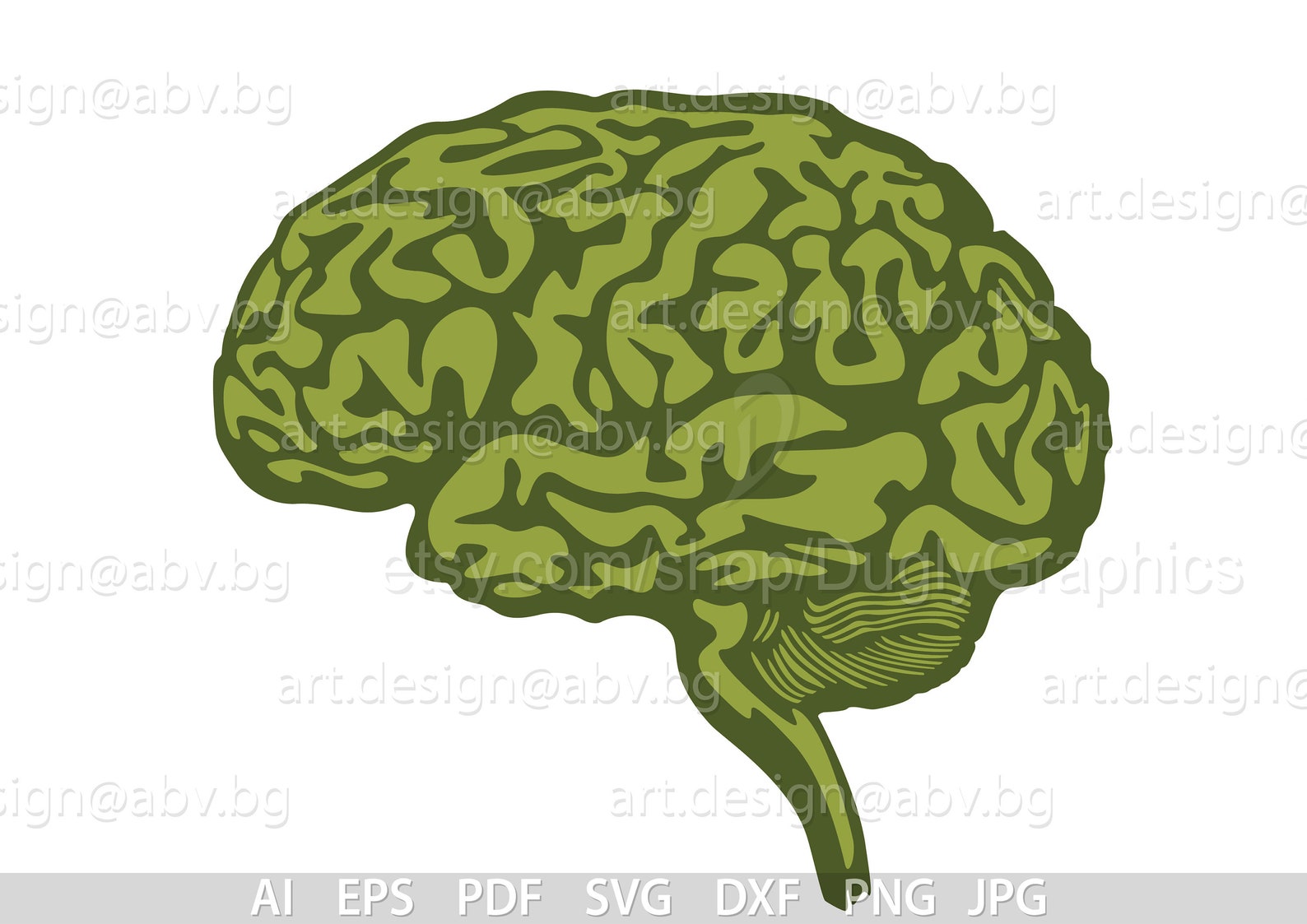 Vector BRAIN Human AI Png Eps Svg Dxf Pdf Jpg Download Files - Etsy Canada