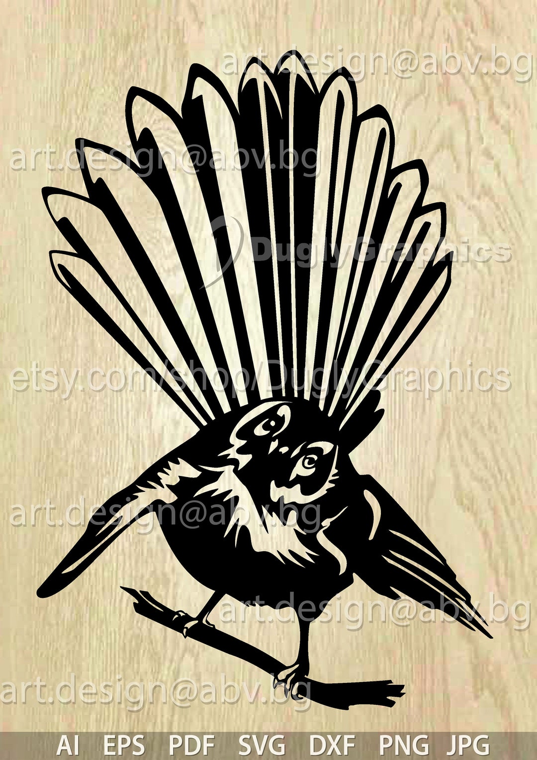 Fantail Bird Vector: New Zealand Graphic (digital Download) - Etsy
