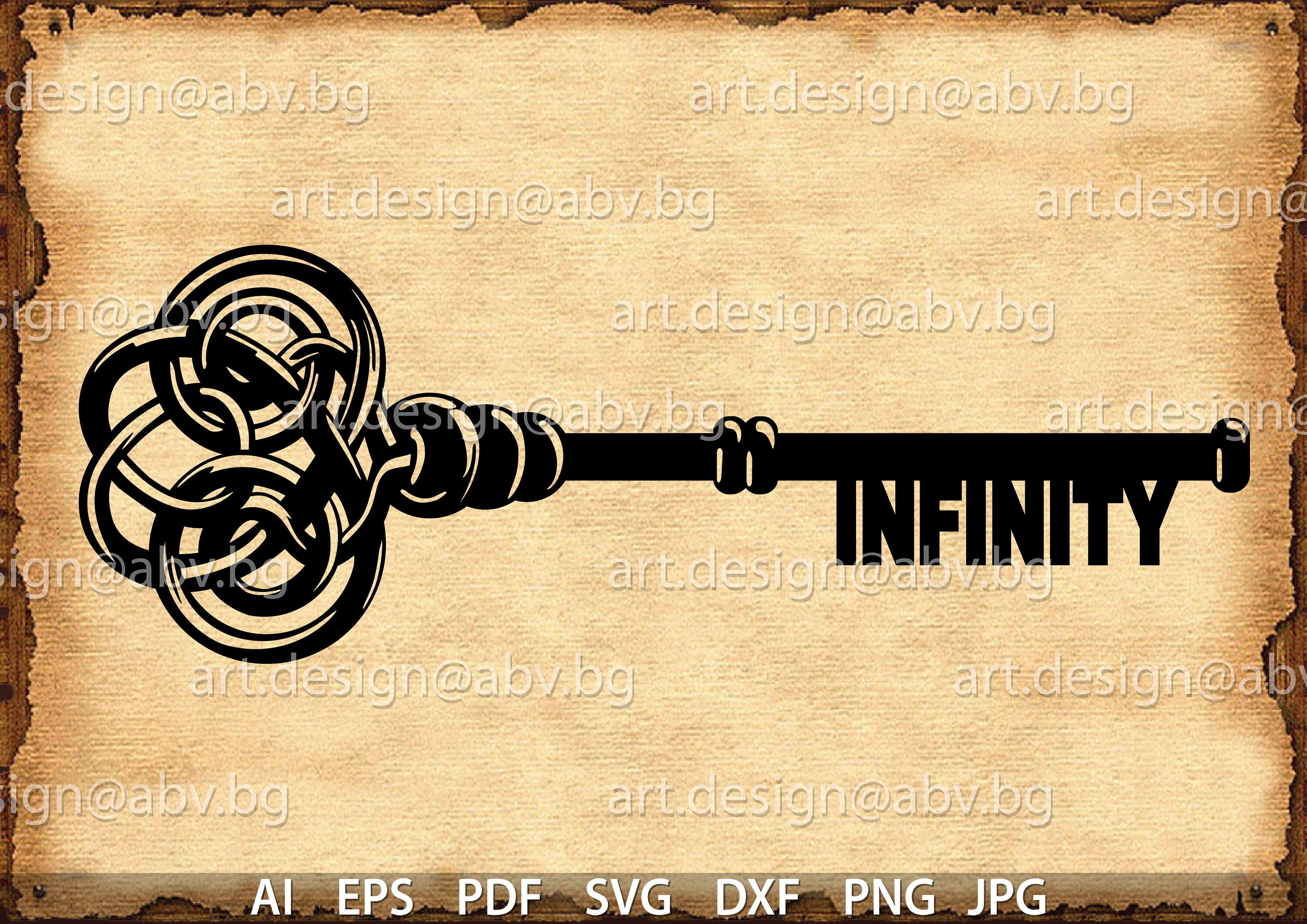 Vector KEY infinity AI eps pdf svg dxf png jpg | Etsy