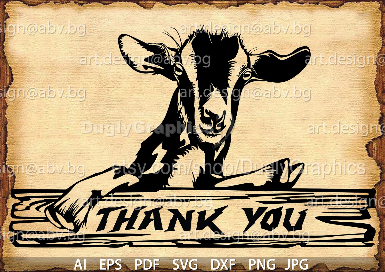 Goat 'thank You' Vector Image: Farmhouse Graphic (digital Download) - Etsy