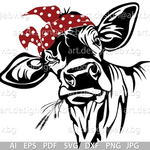 Vector 4 HEIFERS for PRINTING Calf Head AI Png Eps Pdf - Etsy