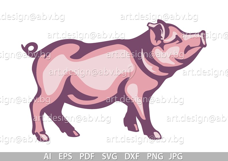 Vector PIG AI PNG Eps Pdf Svg Dxf Jpg Download Digital - Etsy