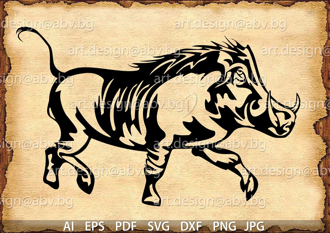 Vector WILD PIG, Ai, Png, Eps, Pdf, Svg, Dxf, Jpg Download, Digital ...