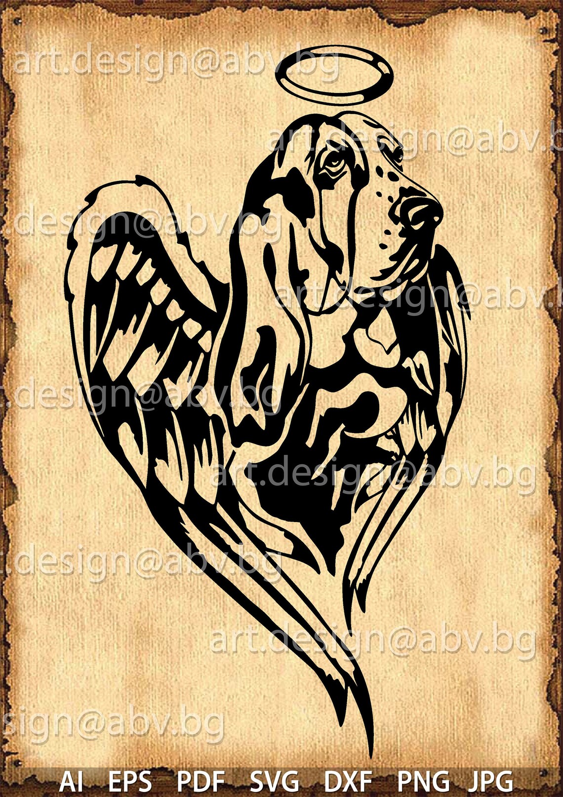 Vector DOG Basset Angel SVG DXF Ai Png Pdf Eps Jpg | Etsy