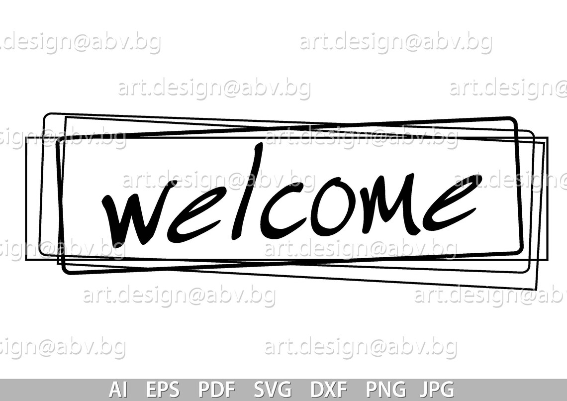 Vector WELCOME Text AI Eps PNG Pdf Svg Dxf Jpg | Etsy