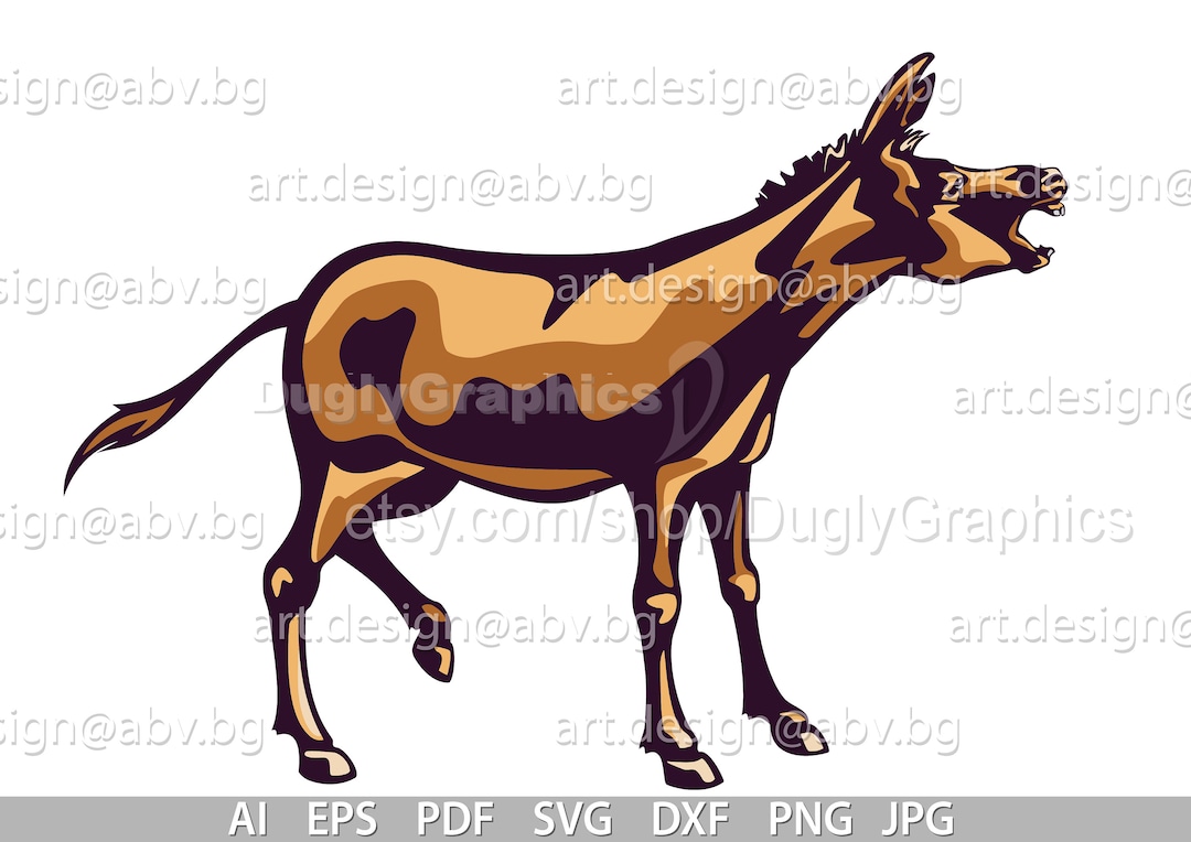 Arte vetorial de burro zurrando: gráfico de animal de fazenda (download ...