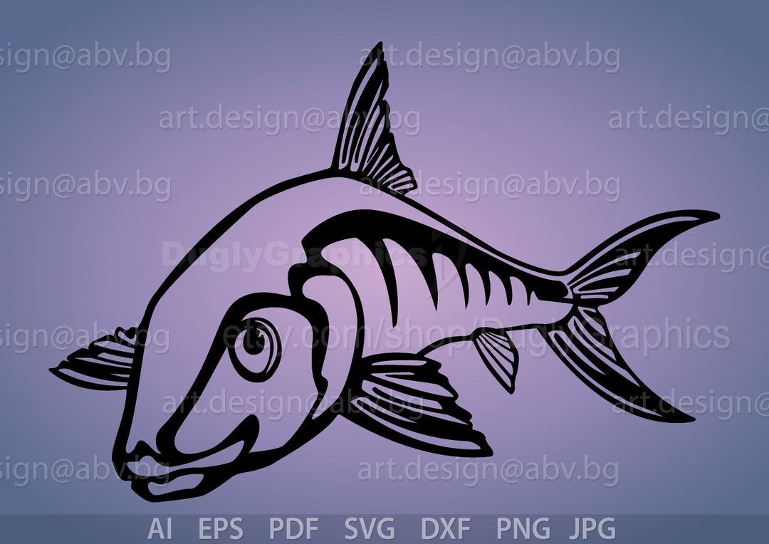 Vector BONEFISH, Ai, Eps, Pdf, Png, Svg, Dxf, Jpg Image Graphic Digital ...