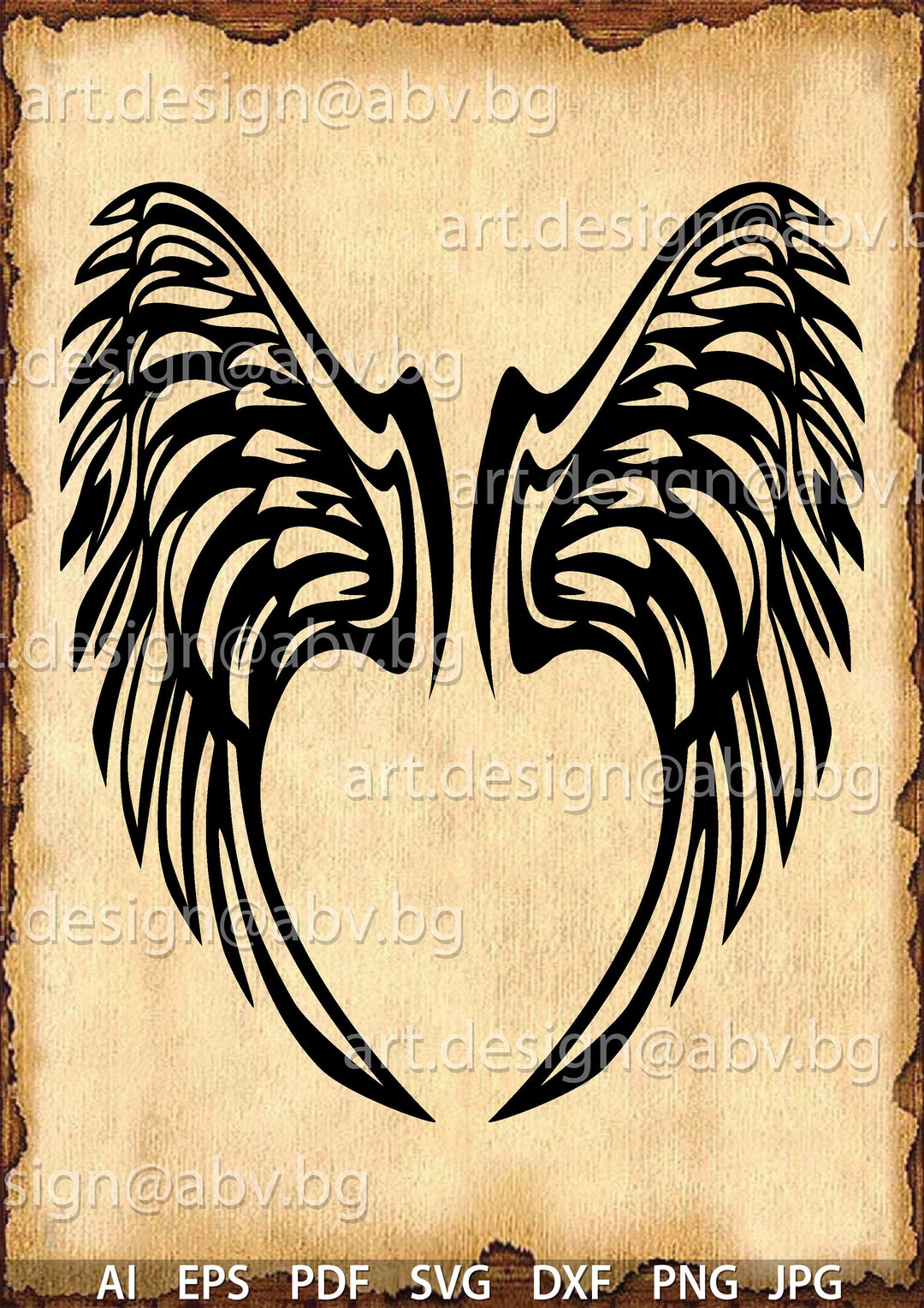 Vector ANGEL WINGS, Svg, DXF, Ai, Png, Pdf, Eps, Jpg Download, Digital ...