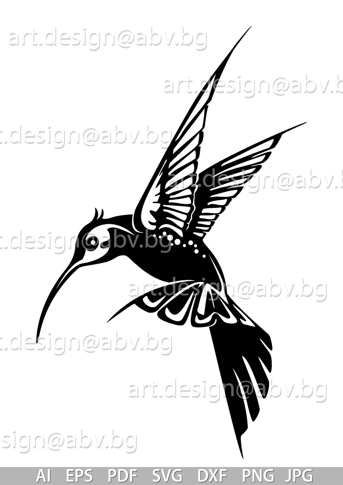 Vector HUMMINGBIRD AI Eps Pdf SVG Dxf Png Jpg Download | Etsy