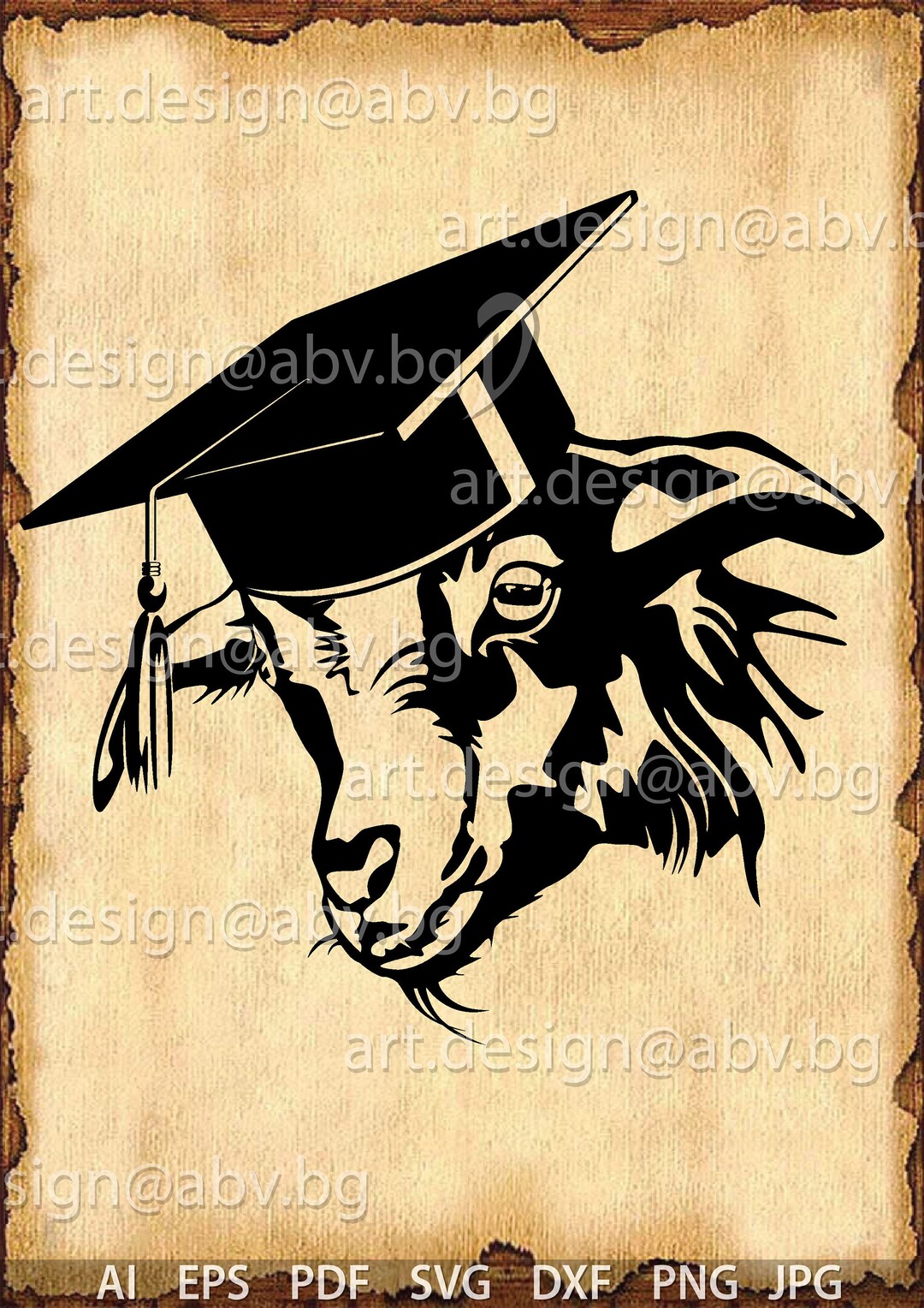 Vector GOAT With GRADUATION HAT, Ai, Png, Eps, Pdf, Svg, Dxf, Jpg ...