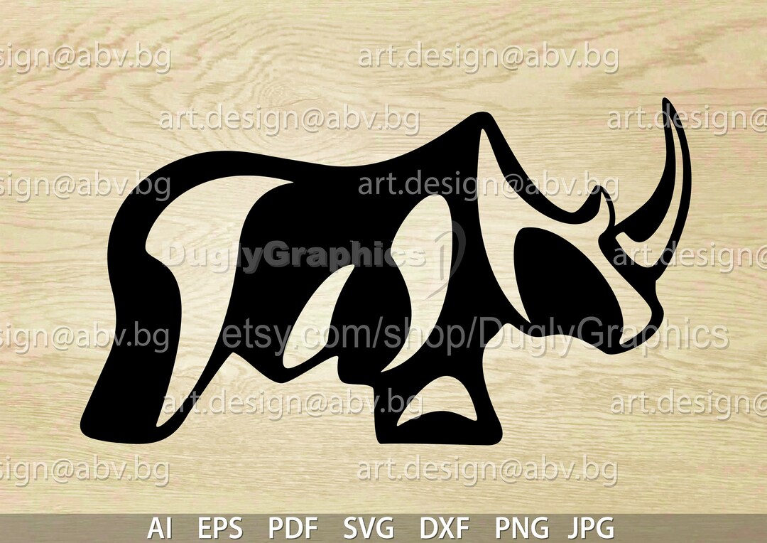 Vector RHINOCEROS, Ai, Eps, Pdf, SVG, DXF, Png, Jpg Stylized Download ...