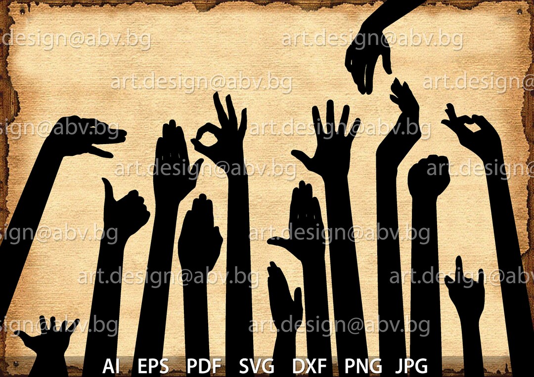Vector HANDS AI Eps Pdf Svg Dxf Png Jpg Download - Etsy