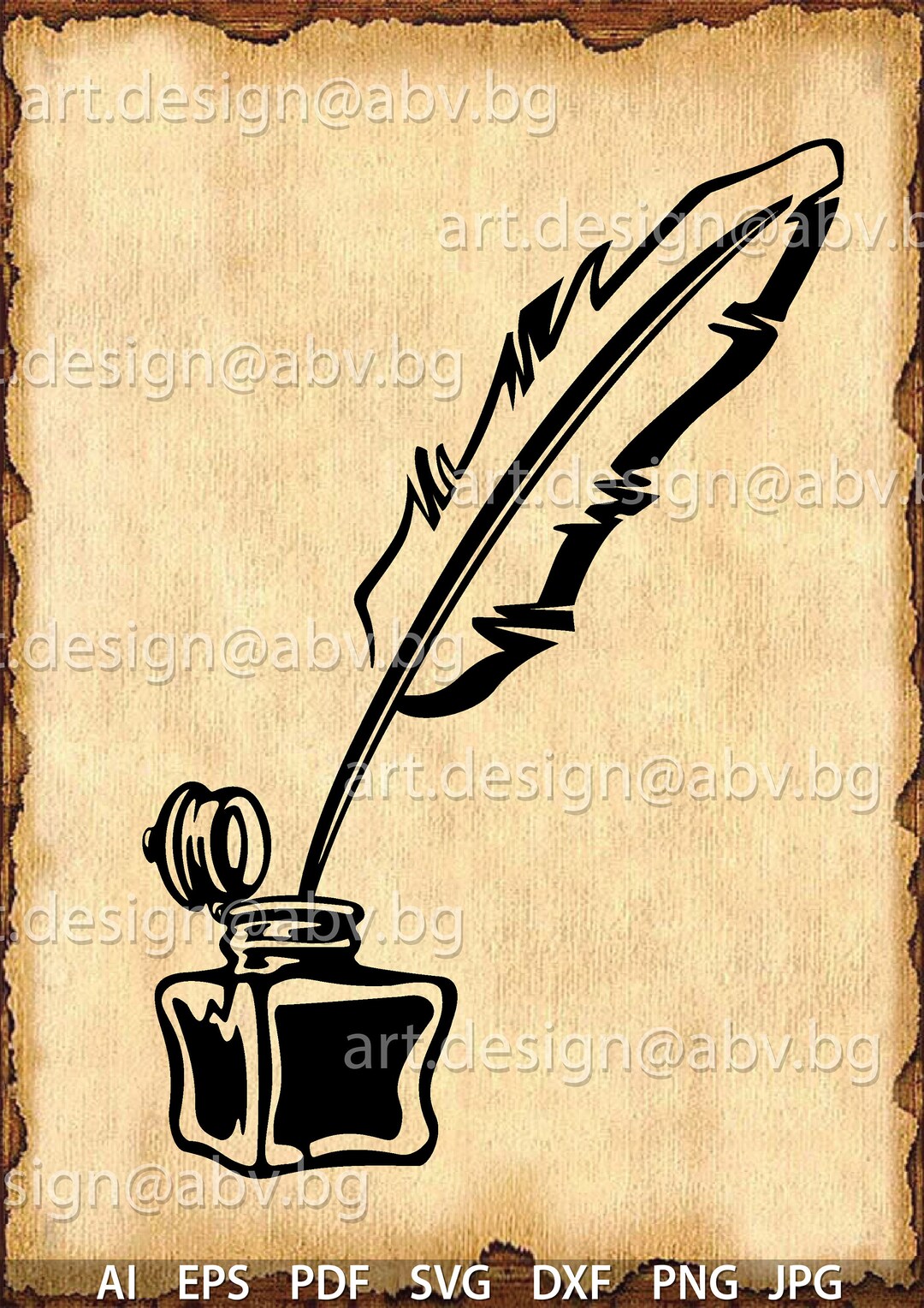 Vector GLASS INK Pen AI Eps Pdf Svg Dxf Png Jpg - Etsy