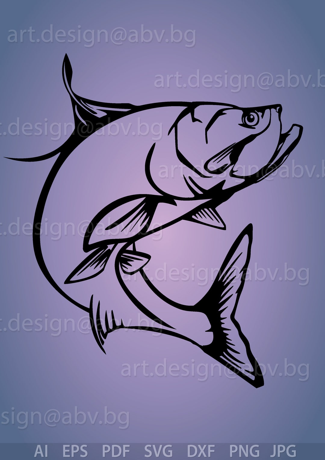 Vector TARPON FISH, Ai, Eps, Pdf, Png, Svg, Dxf, Jpg Image Graphic ...