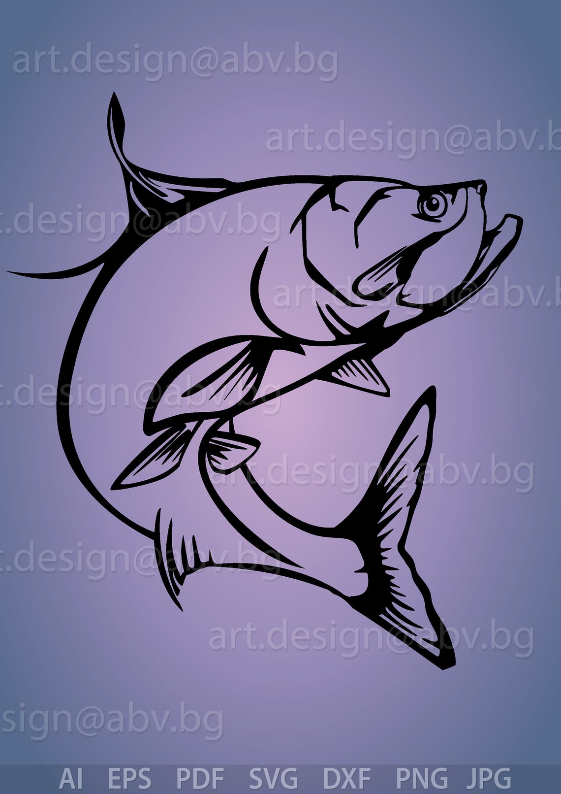 Vector TARPON FISH Ai Eps Pdf Png Svg Dxf Jpg Image - Etsy