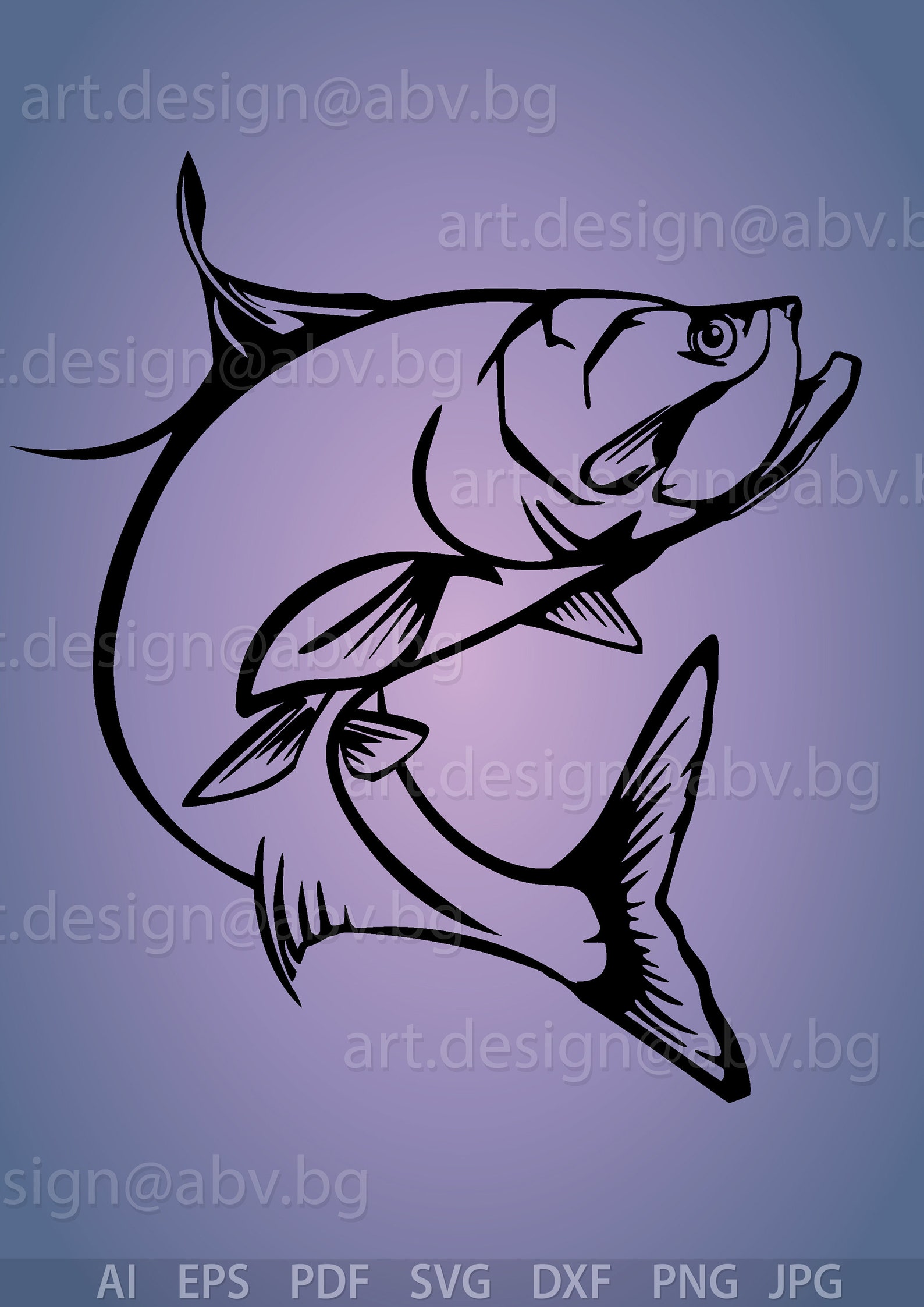 Vector TARPON FISH Ai Eps Pdf Png Svg Dxf Jpg Image - Etsy