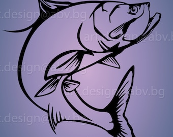 Vector TARPON FISH FIN ai eps pdf png svg dxf jpg Image | Etsy