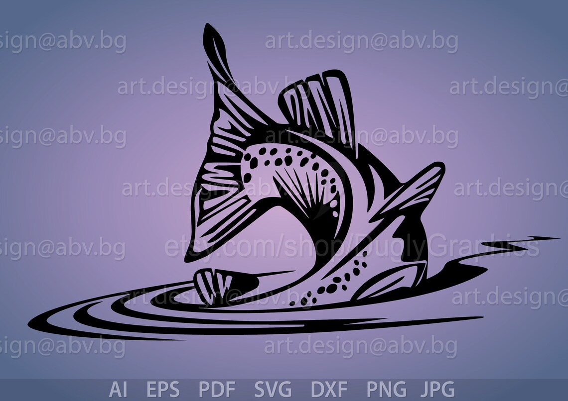Vector TROUT FISH FIN Tail Ai Eps Pdf Png Svg Dxf Jpg - Etsy