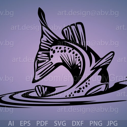 Vector RED FISH FIN Drawing Ai Eps Pdf Png Svg Dxf Jpg - Etsy