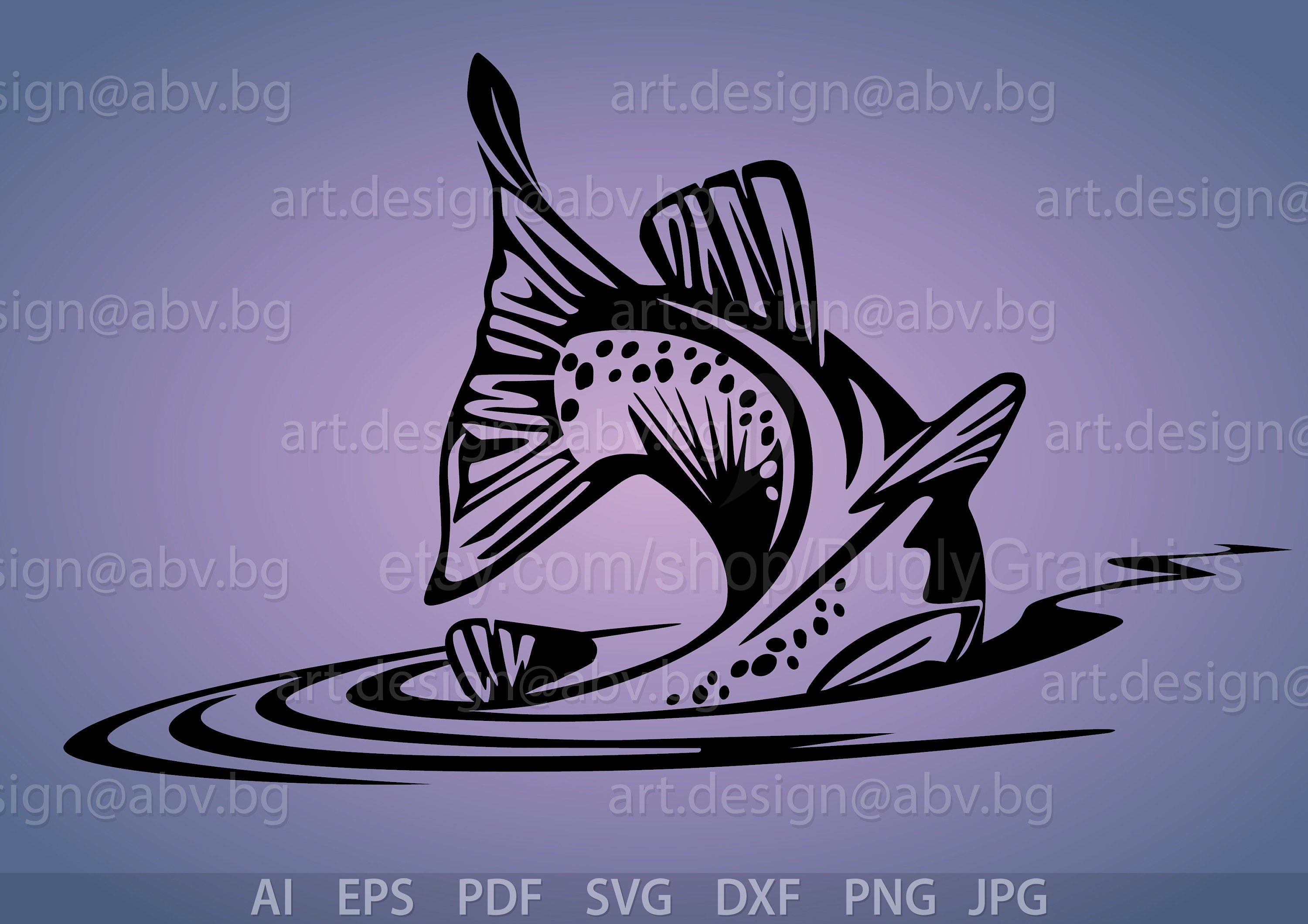 Vector TROUT FISH FIN Tail Ai Eps Pdf Png Svg Dxf Jpg - Etsy