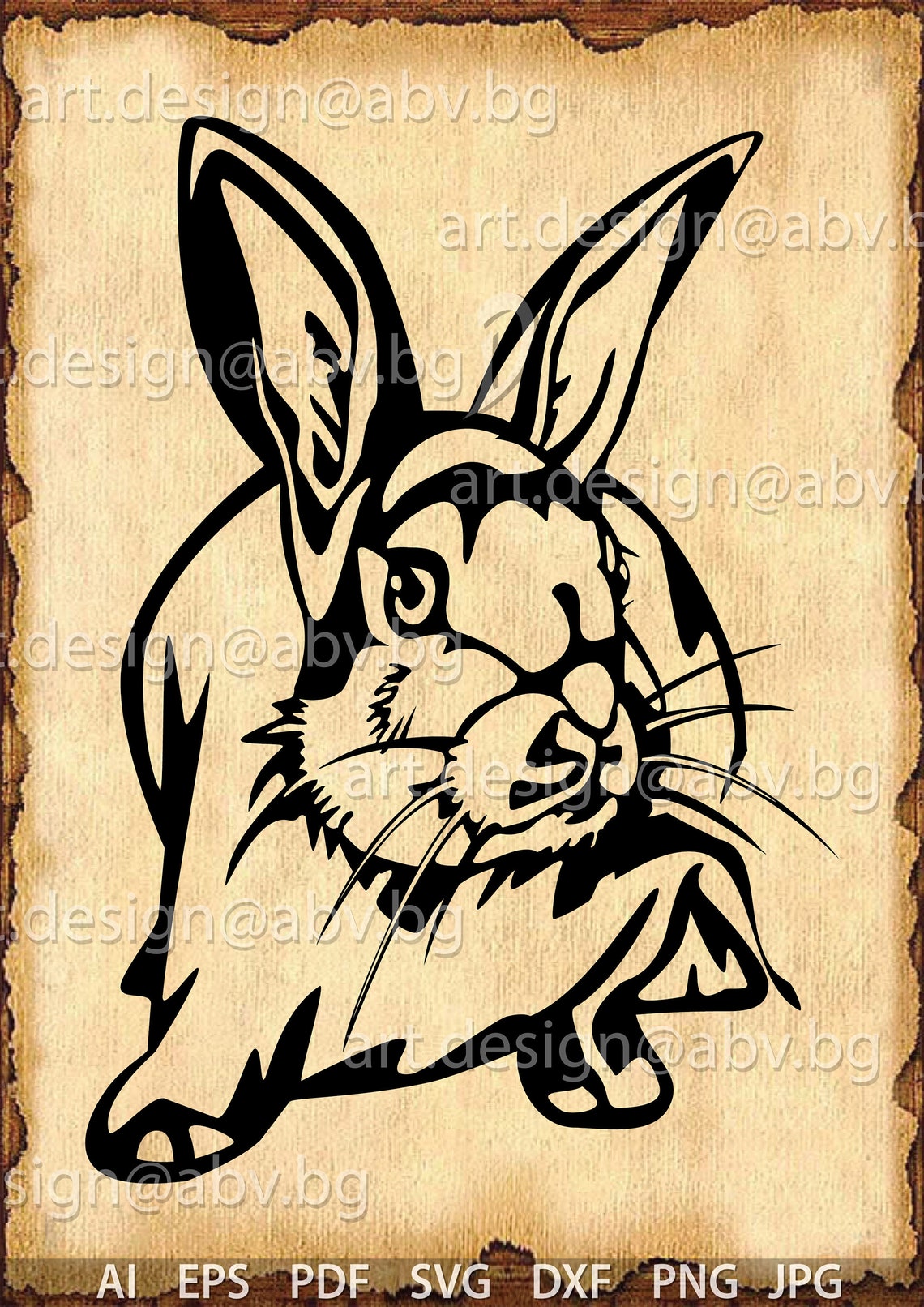 Vector RABBIT AI Eps PNG Pdf Svg Dxf Jpg Download - Etsy