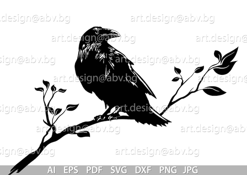 Vector BIRD Raven AI Eps Pdf Png Svg Dxf Jpg Files - Etsy