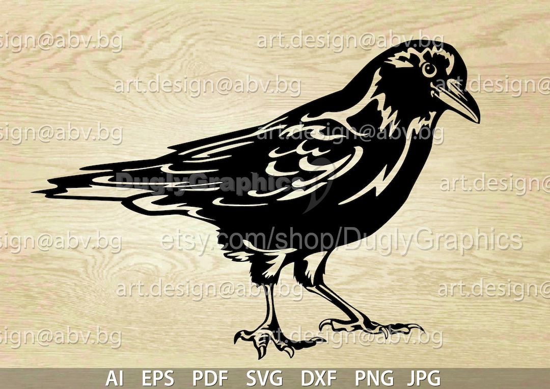 Vector CROW, AI, Eps, Pdf, Svg, Dxf, Png, Jpg Download Files, Digital ...