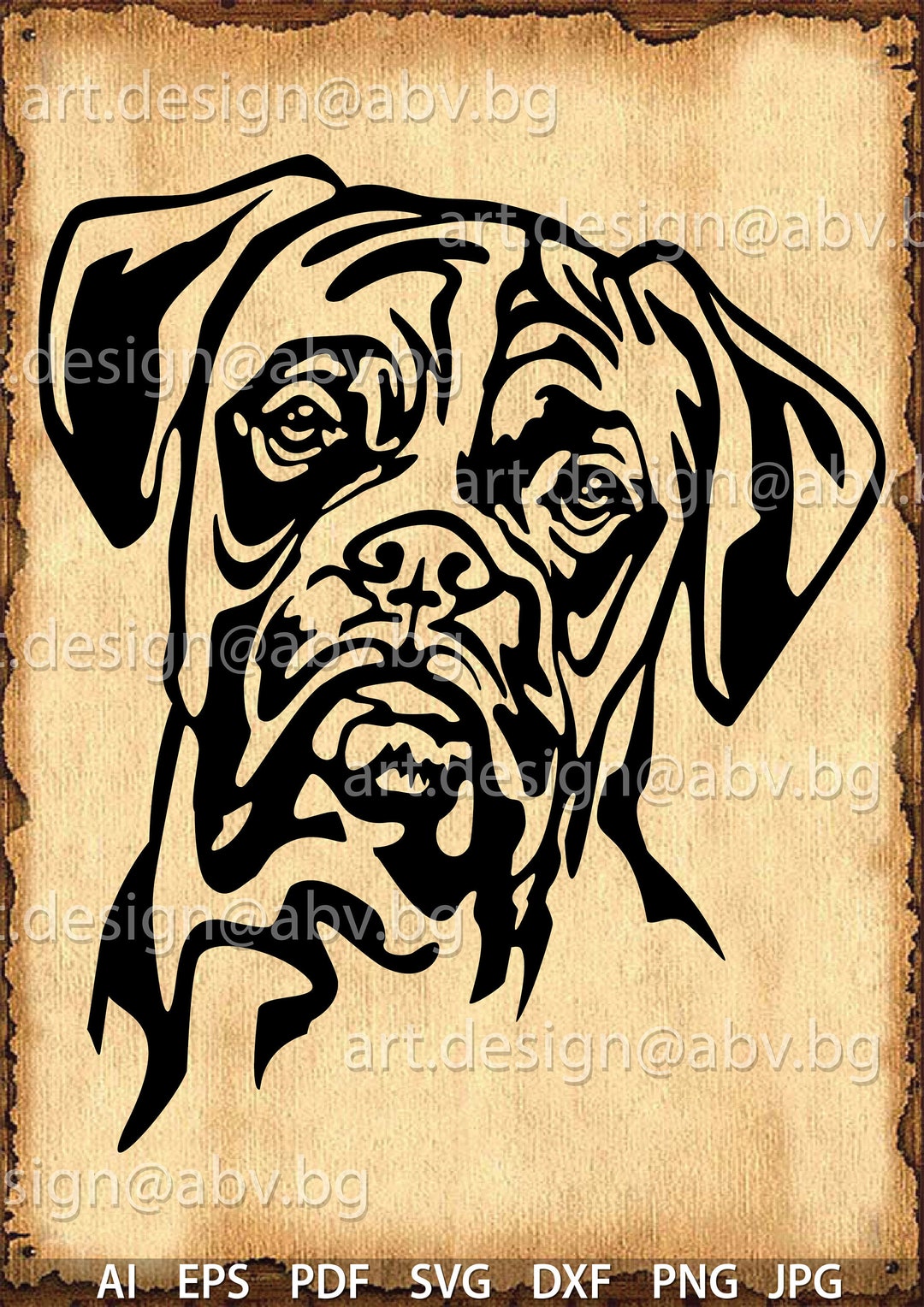 Vector DOG, Boxer, SVG, DXF, Ai, Png, Pdf, Eps, Jpg Download, Digital ...