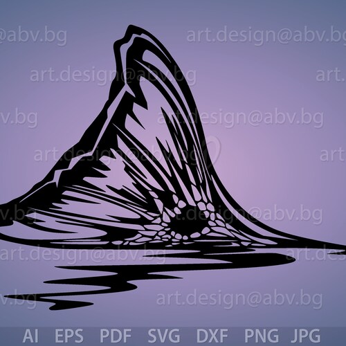 Vector RED FISH FIN Drawing Ai Eps Pdf Png Svg Dxf Jpg - Etsy