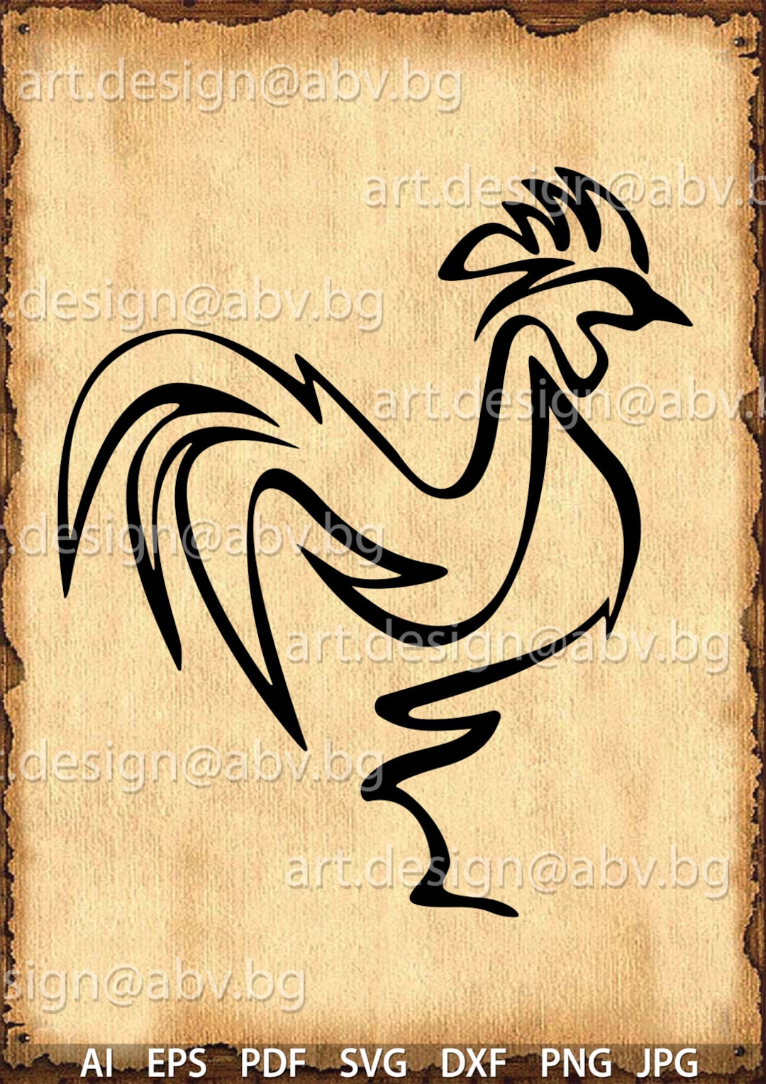 Vector ROOSTER, AI, PNG, Eps, Pdf, Svg, Dxf, Jpg Download, Digital ...