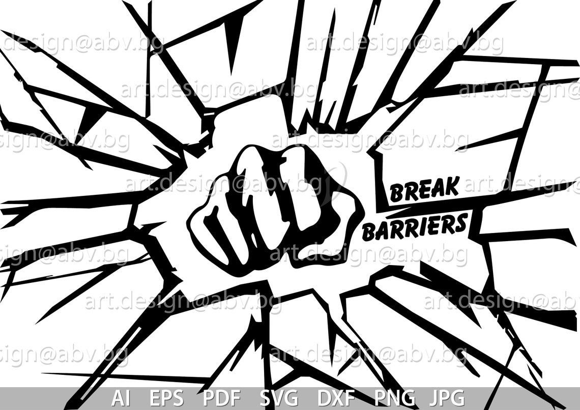 Vector BREAK BARRIERS AI Eps Png Pdf Svg Dxf Jpg | Etsy