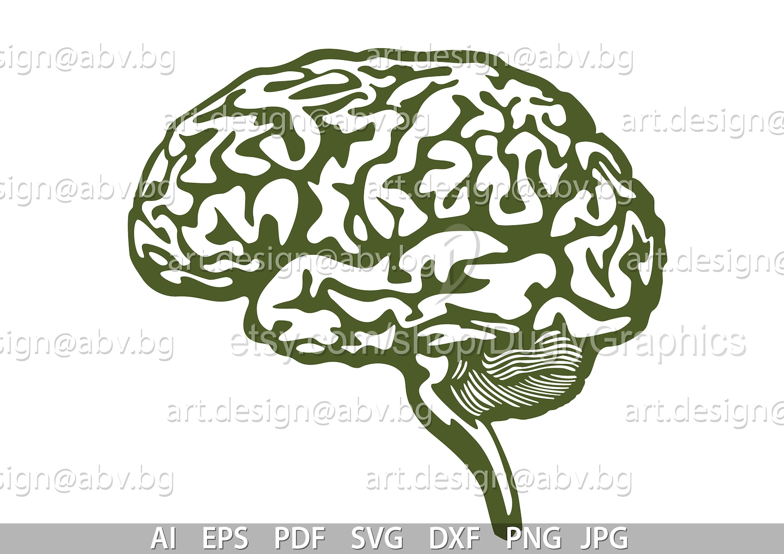 Vector BRAIN Human AI Png Eps Svg Dxf Pdf Jpg Download Files - Etsy